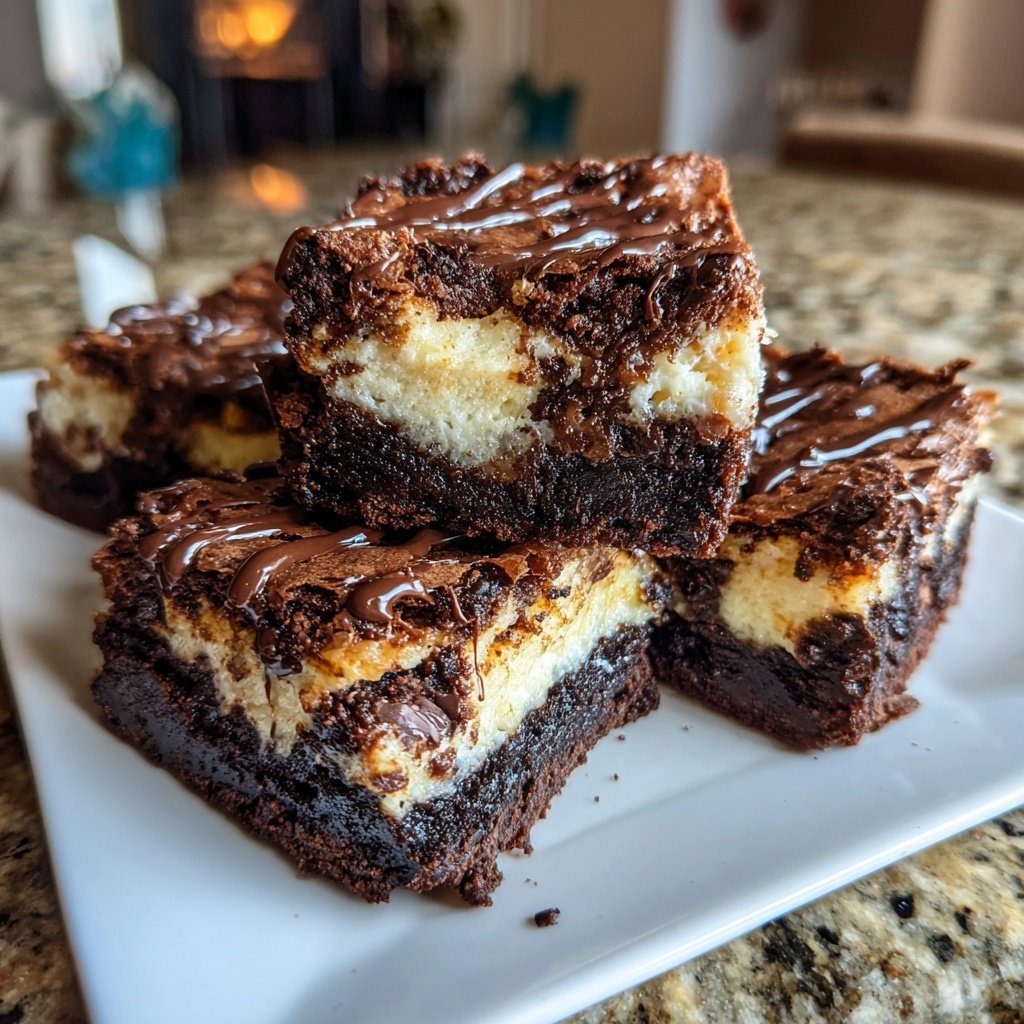 Délice de Brownie au Fromage Blanc - Recettesfrancaises
